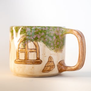 House Coffee Mug | Vintage House Decorated Coffee Cup | Large Handmade ...