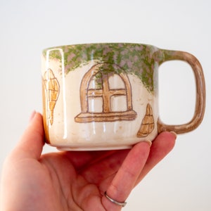 House Coffee Mug | Vintage House Decorated Coffee Cup | Large Handmade ...