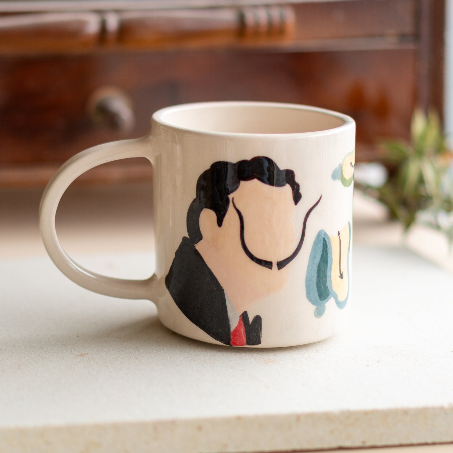 Handmade Pottery Coffee Mug - Salvador Dali, Art Lover Gift, Ceramic ...