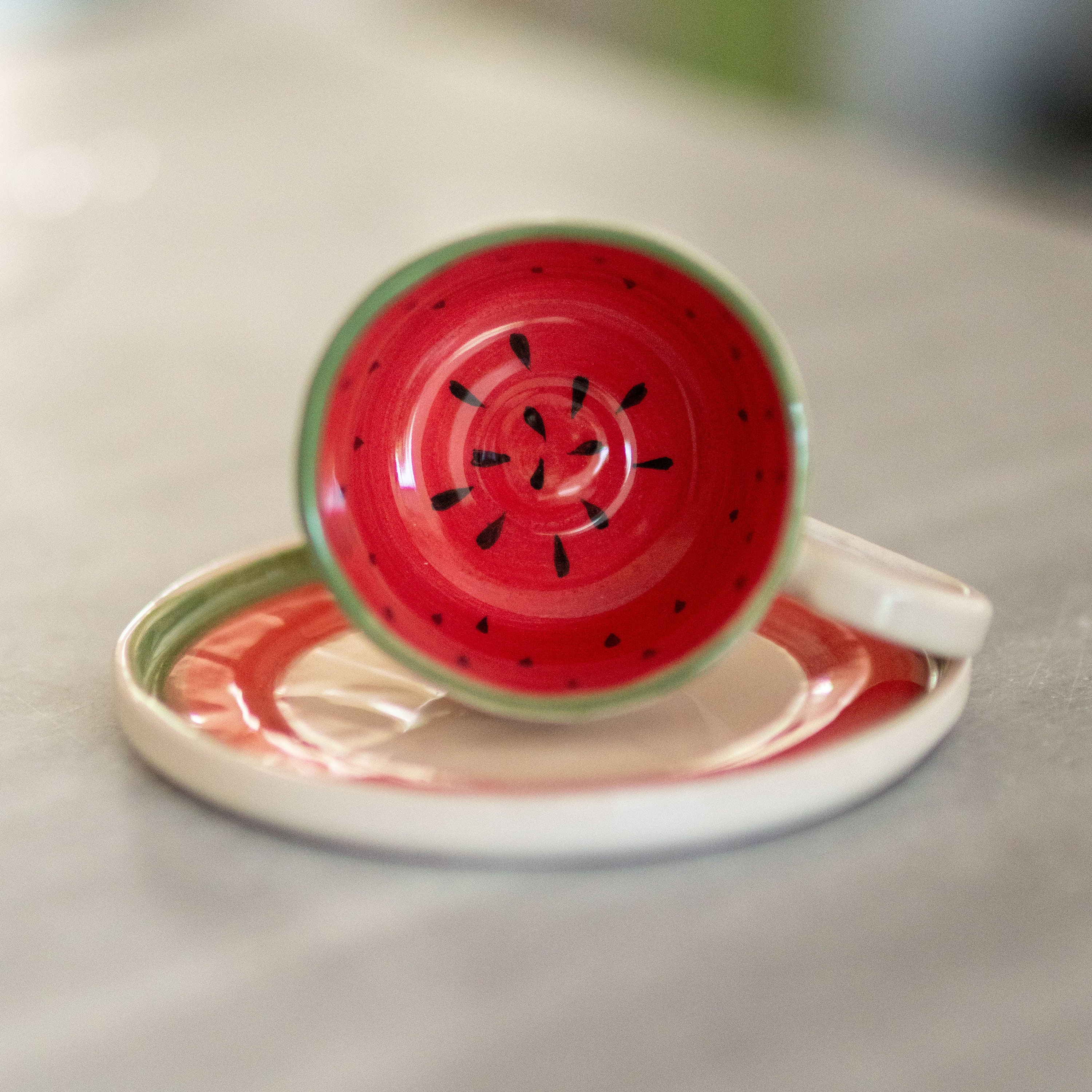 Watermelon Coffee Cup Set, Summer Vibes Design Espresso Cup, Handmade ...