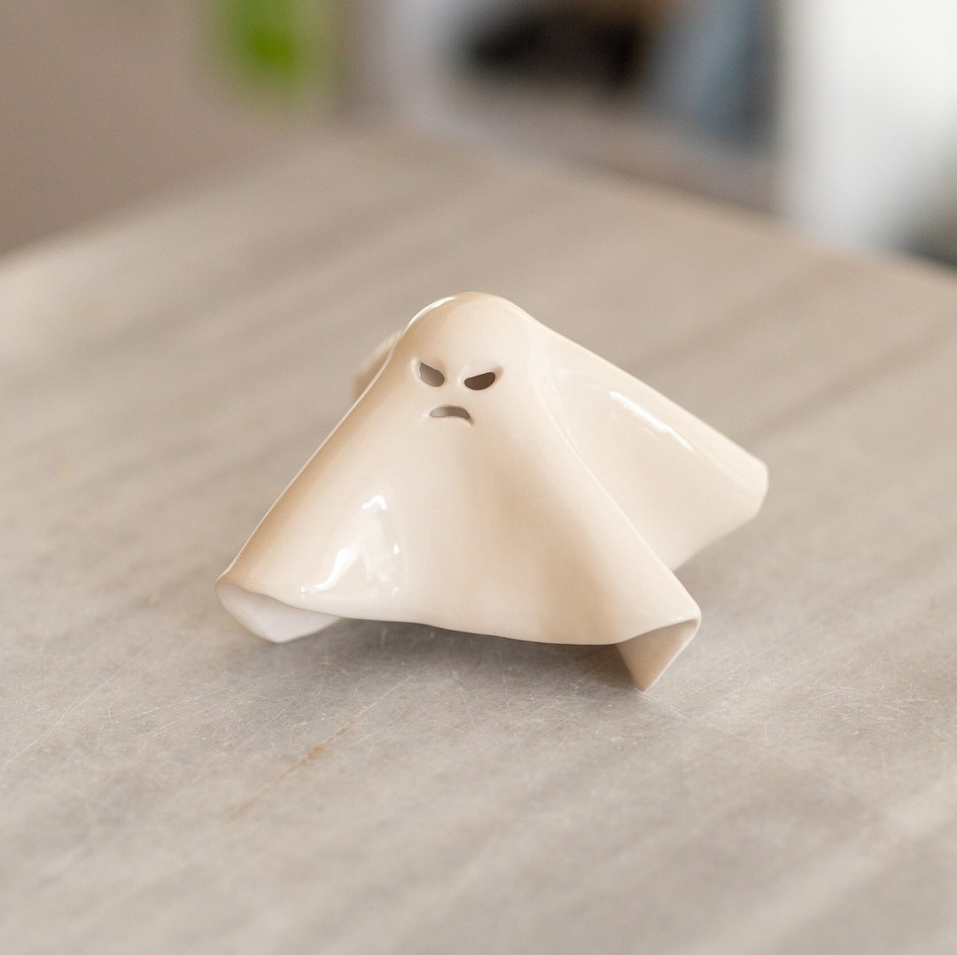 Spooky Gift, Ghost Candle Holder, Handmade Ceramic Ghost Incense Burner ...