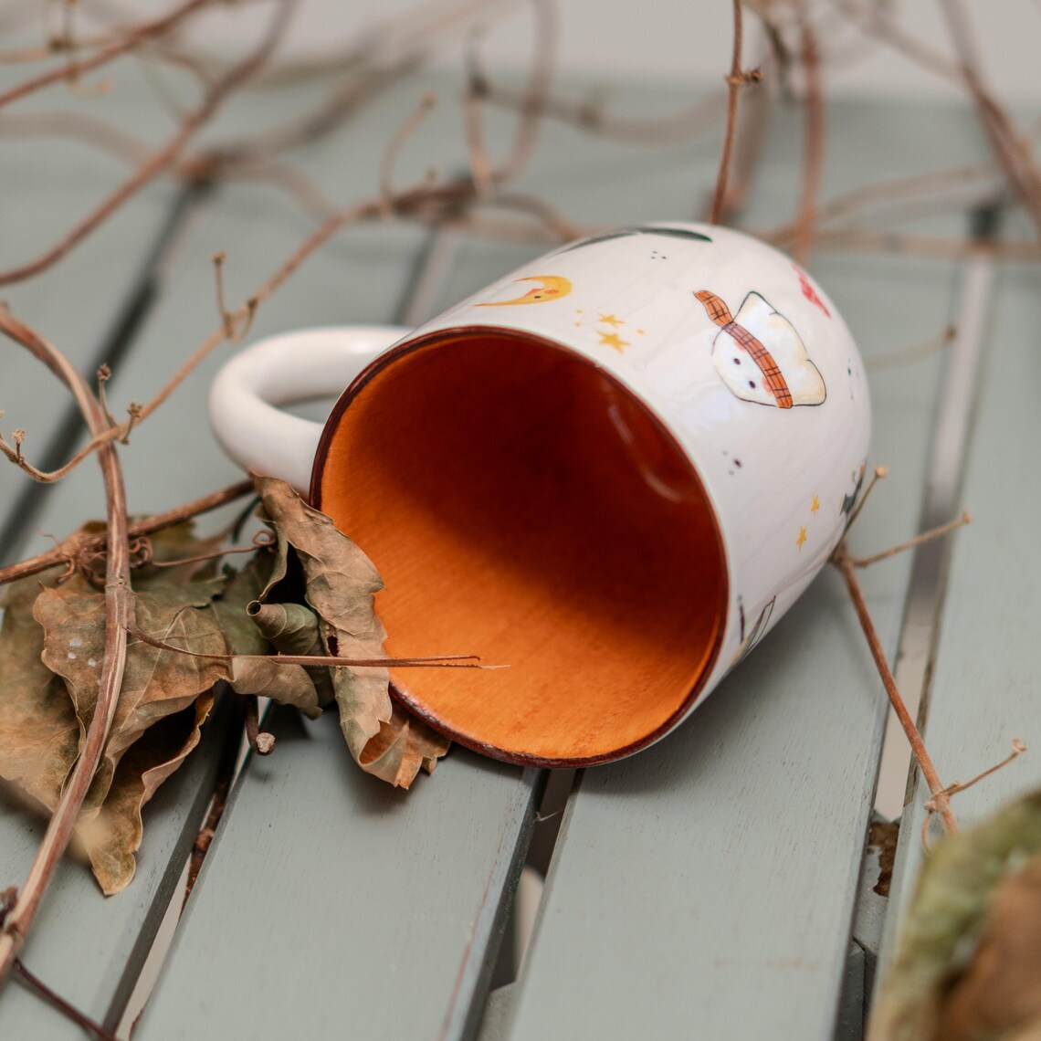 Halloween Mug - Witch Cauldron Mug, Cute Ghost, Handmade Ceramic Spooky ...