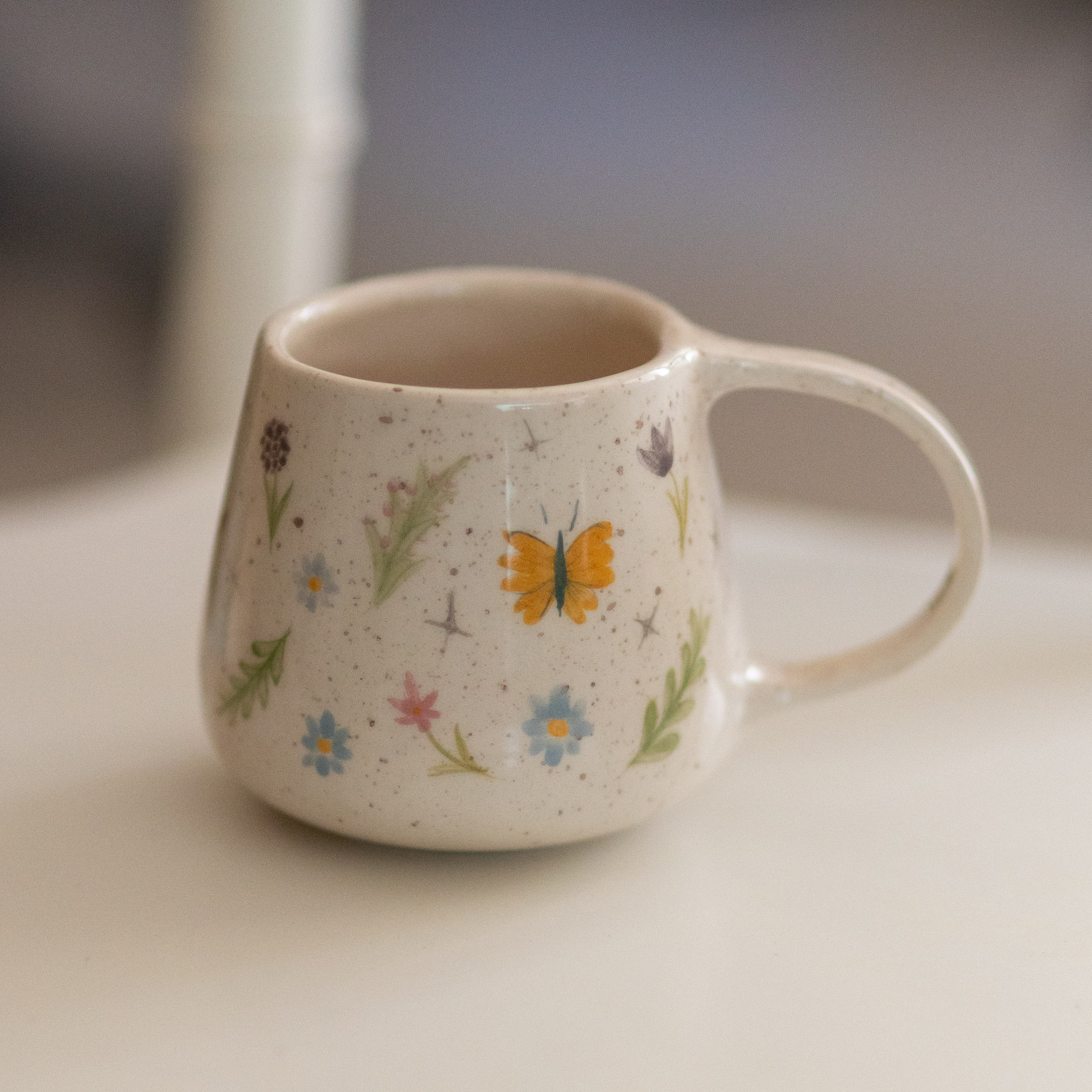 Butterfly and Bird Coffee Mug, Vibrant Pottery Handmade Coffee Cup - Etsy