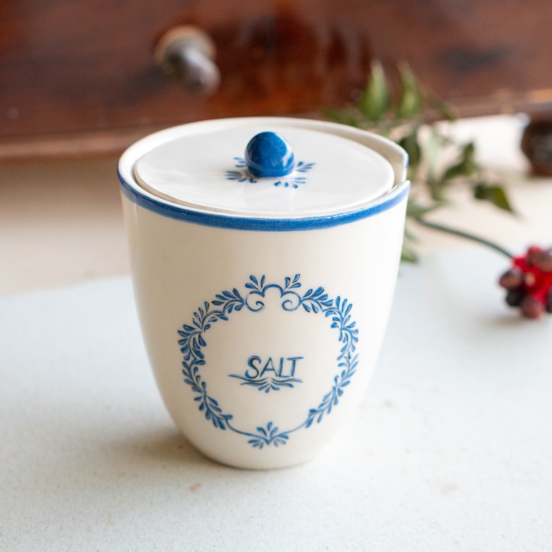 Jar With Lid - Salt Sugar Coffee Jar, Handmade Vintage Jar Set, Salt ...