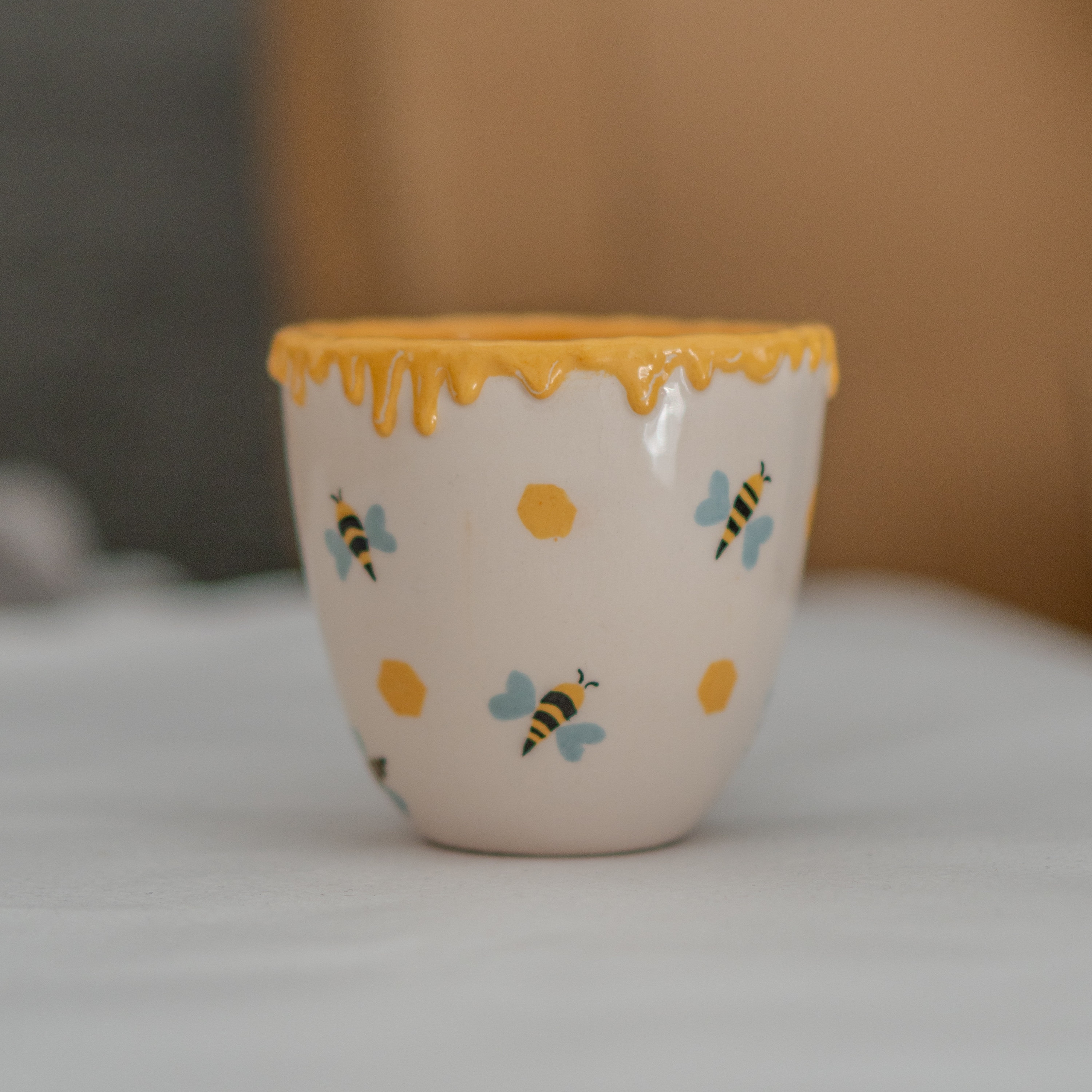 Pottery Mug - Honey and Bee Ceramic Mug, Handmade Coffee Mug, Unique ...