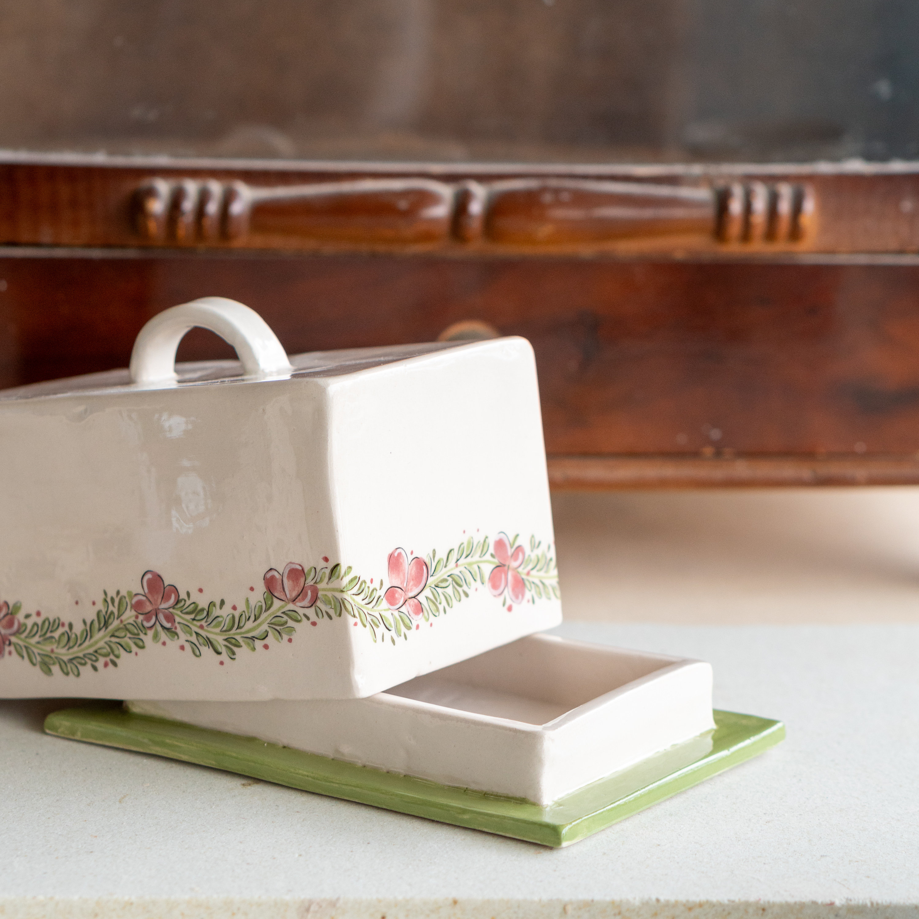 Butter Dish With Lid - Ceramic Butter Plate, Pottery Butter Holder ...