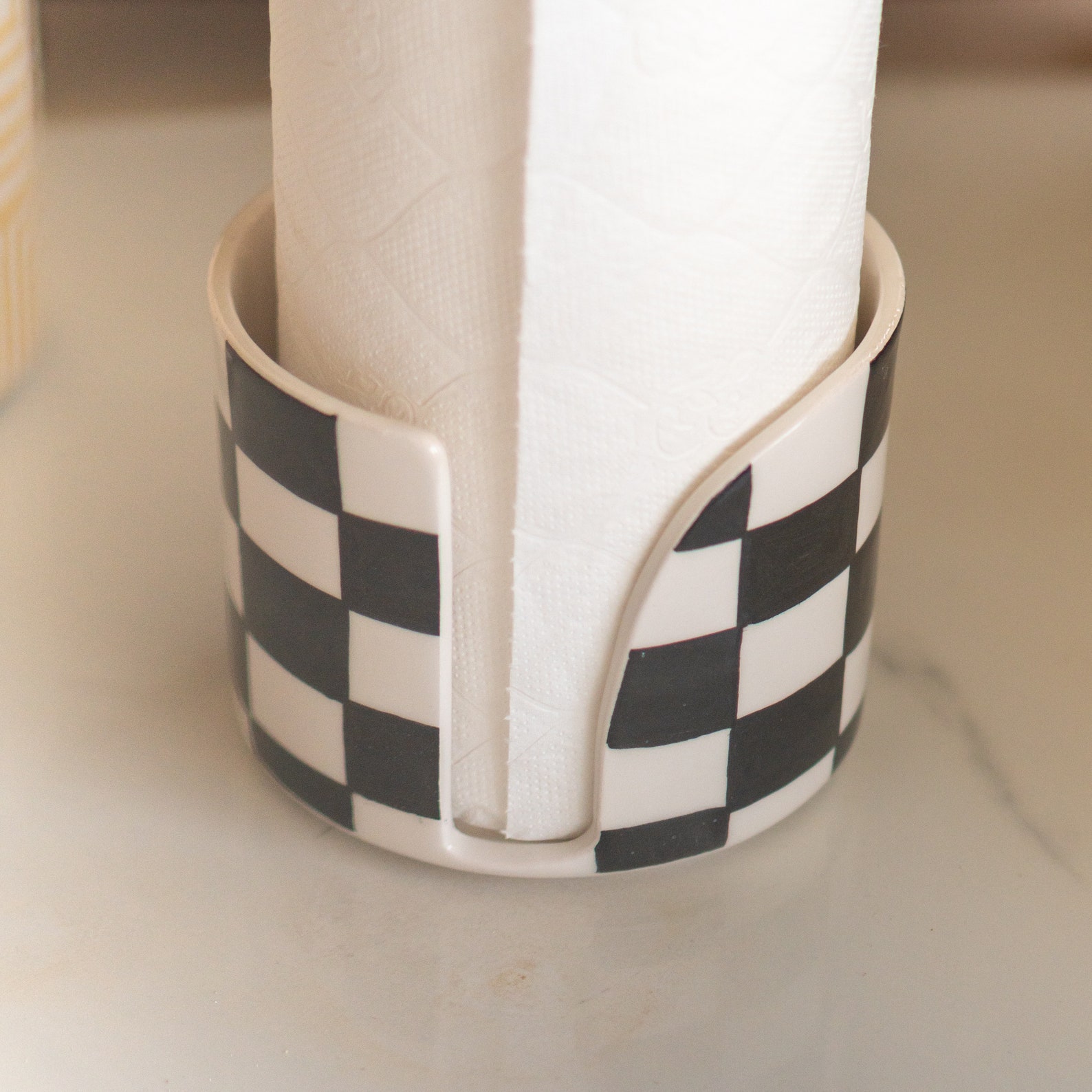 Handmade Ceramic Paper Towel Holder - Checker Pattern, Kitchen Decor ...