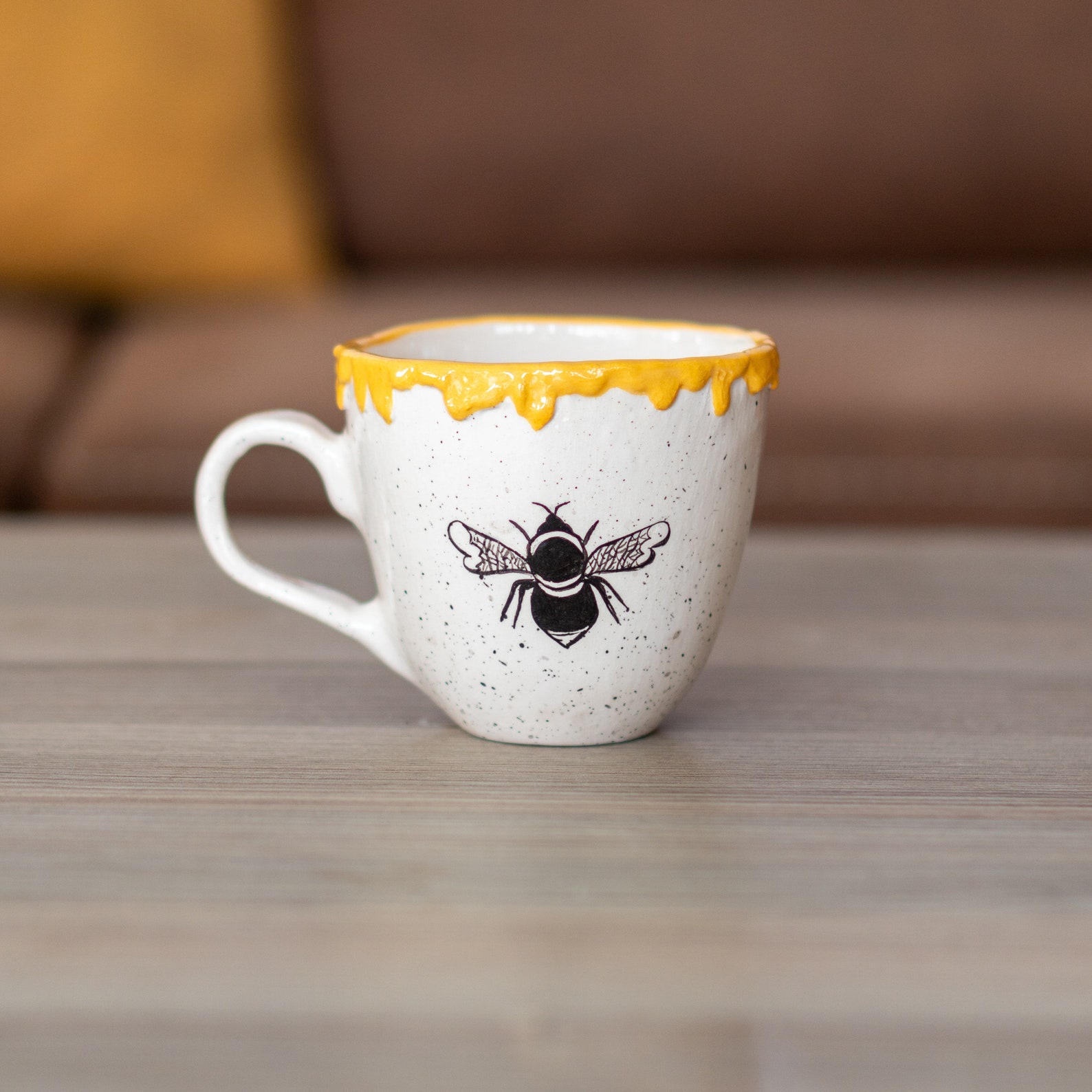 Pottery Mug - Honey and Bee, Ceramic Coffee Mug, Beehive Mug, Handmade ...