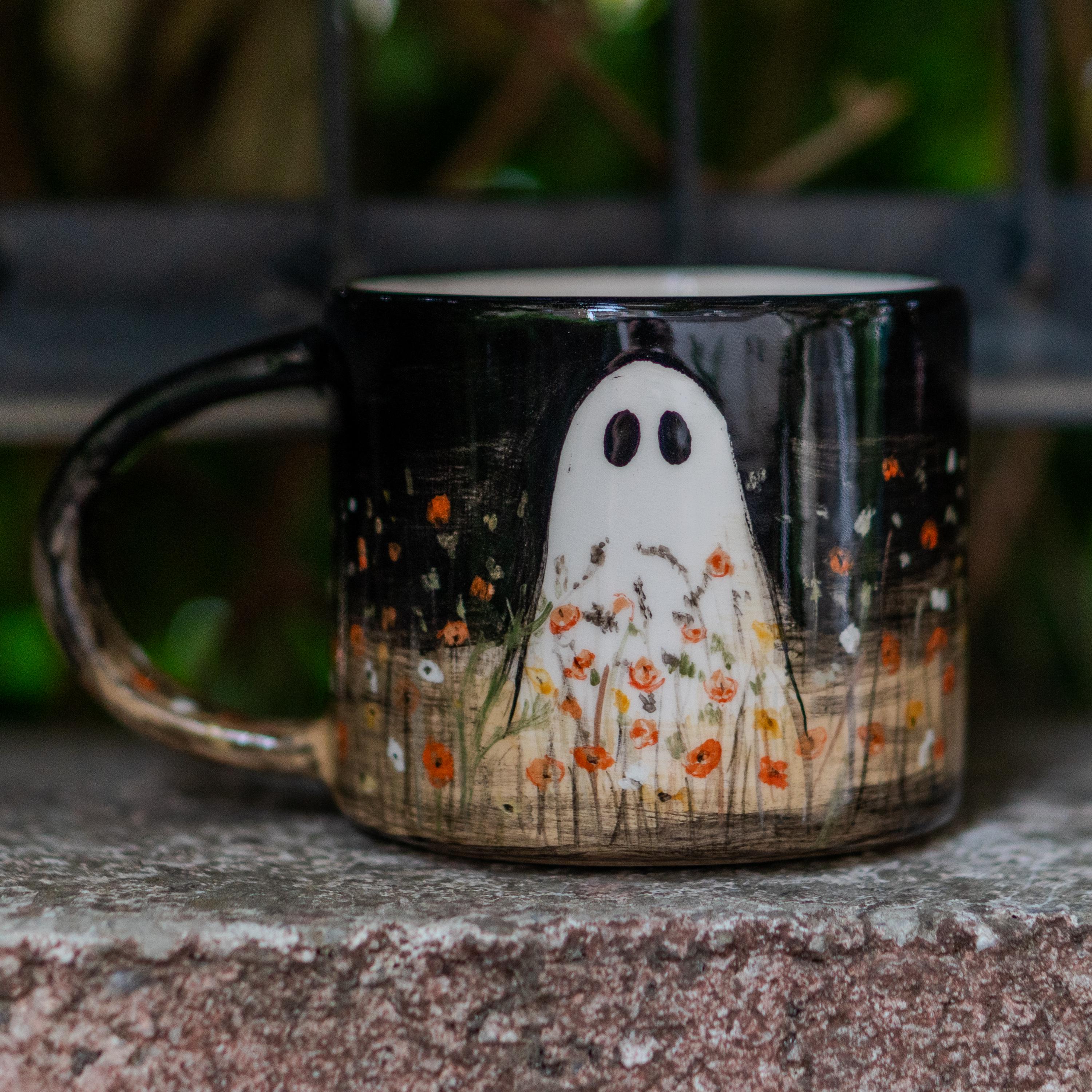 Handmade Ceramic Ghost Mug: Halloween Pottery Gift - Etsy