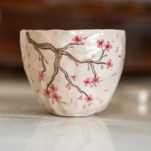 Sakura Flower Pottery Mug - Cherry Blossom Tree, Handmade Pottery ...