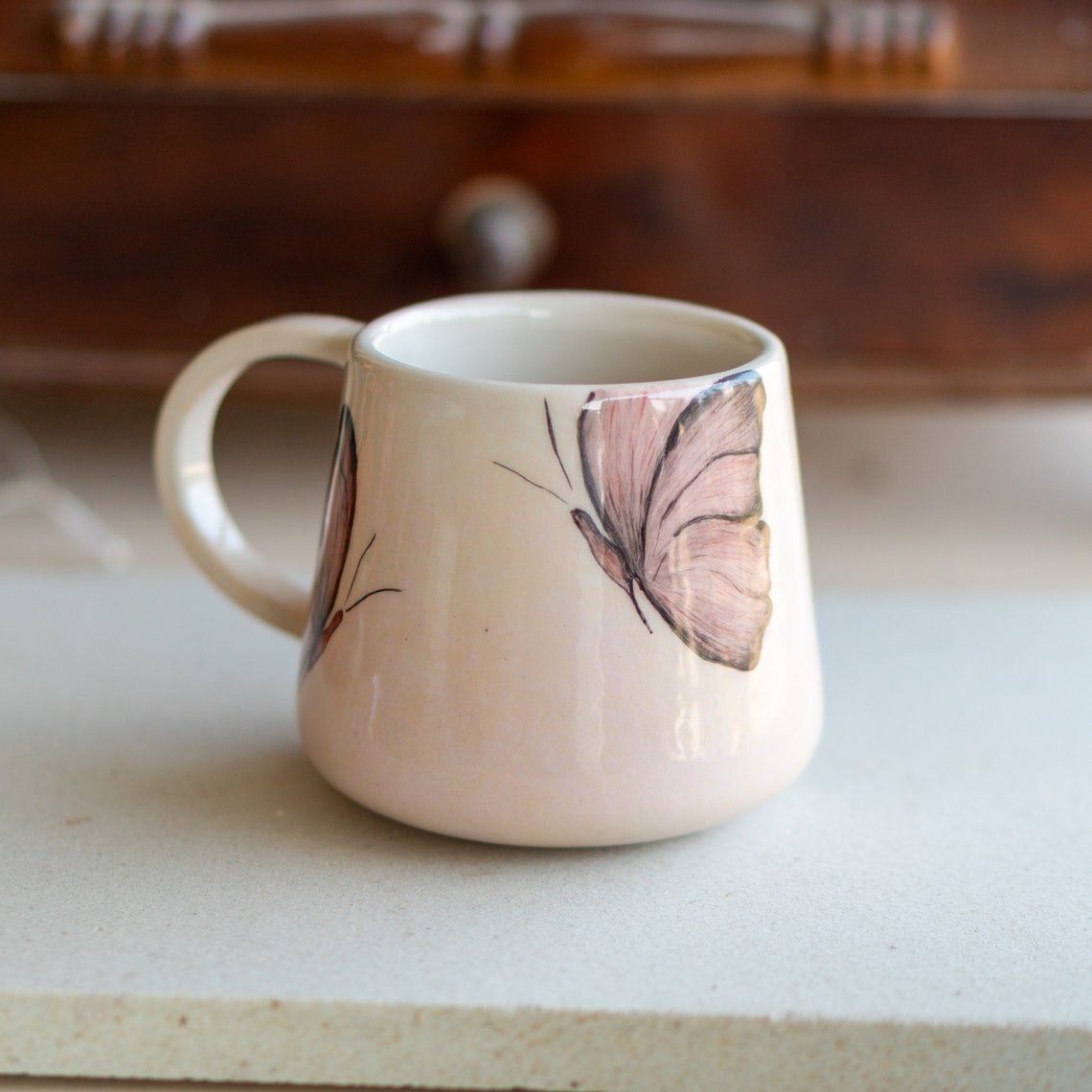 Butterfly Mug - Handmade Coffee Mug, Ceramic Coffee Cup, Handpainted ...