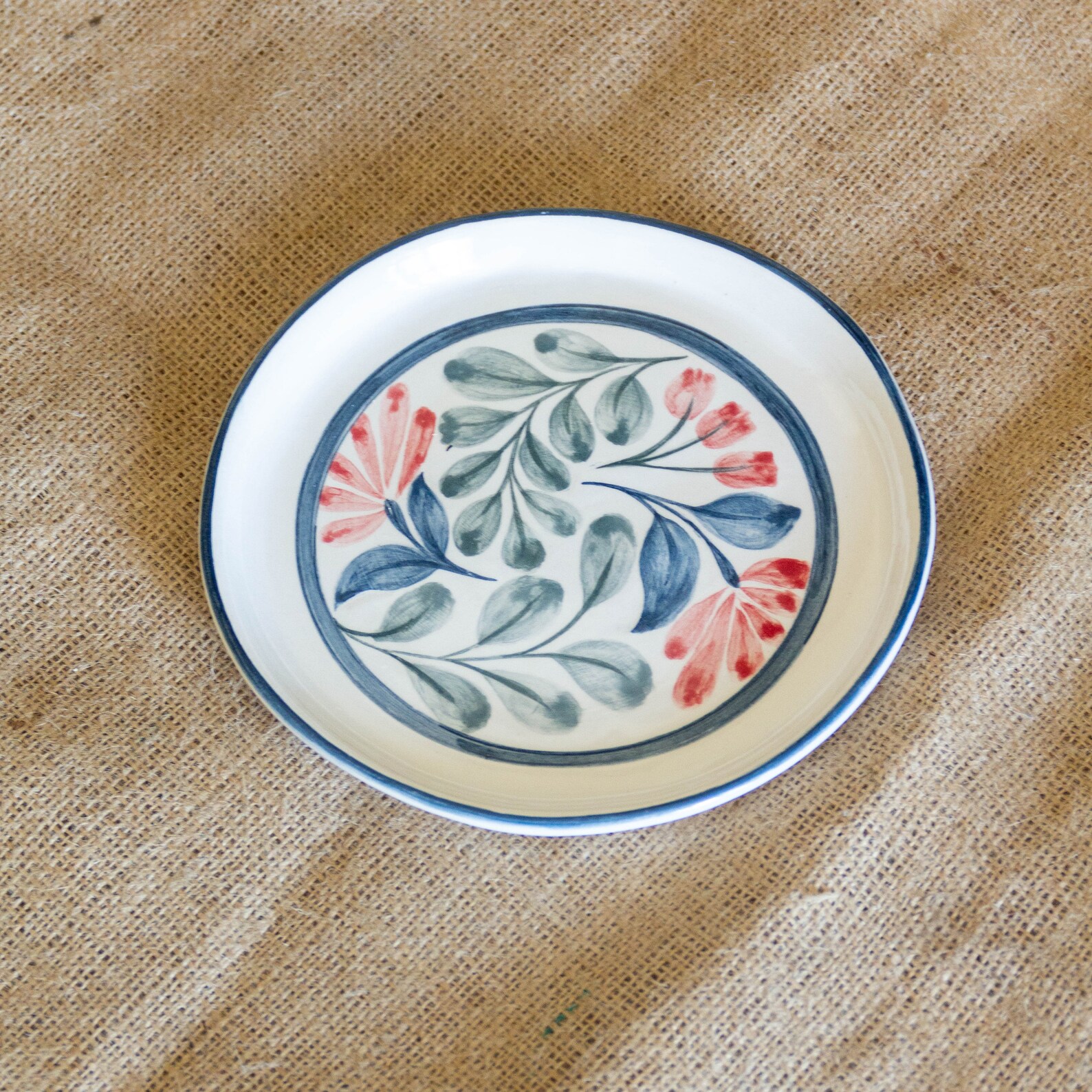 Floral Pattern Pottery Dinnerware, Ceramic Plates Flower Decoration - Etsy