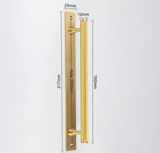 Luxury Solid Brass Knurled Kitchen Cabinet Gold Knob and Handle Pulls With Gold Finish Backplate ...