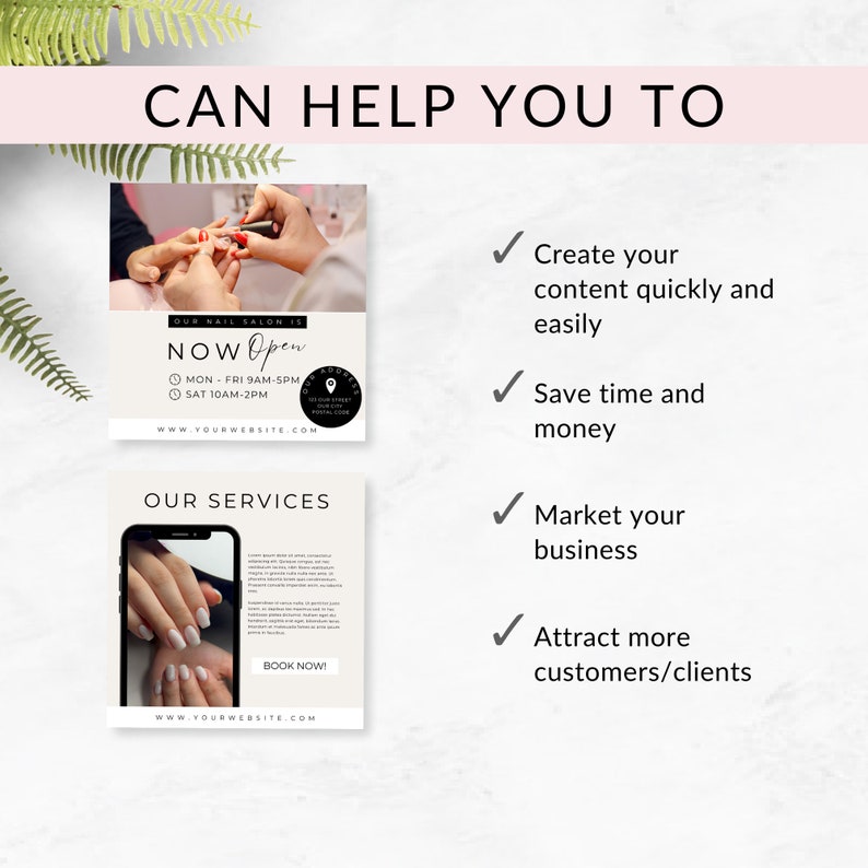 Nail Tech Instagram Post Template Nail Technician Business - Etsy