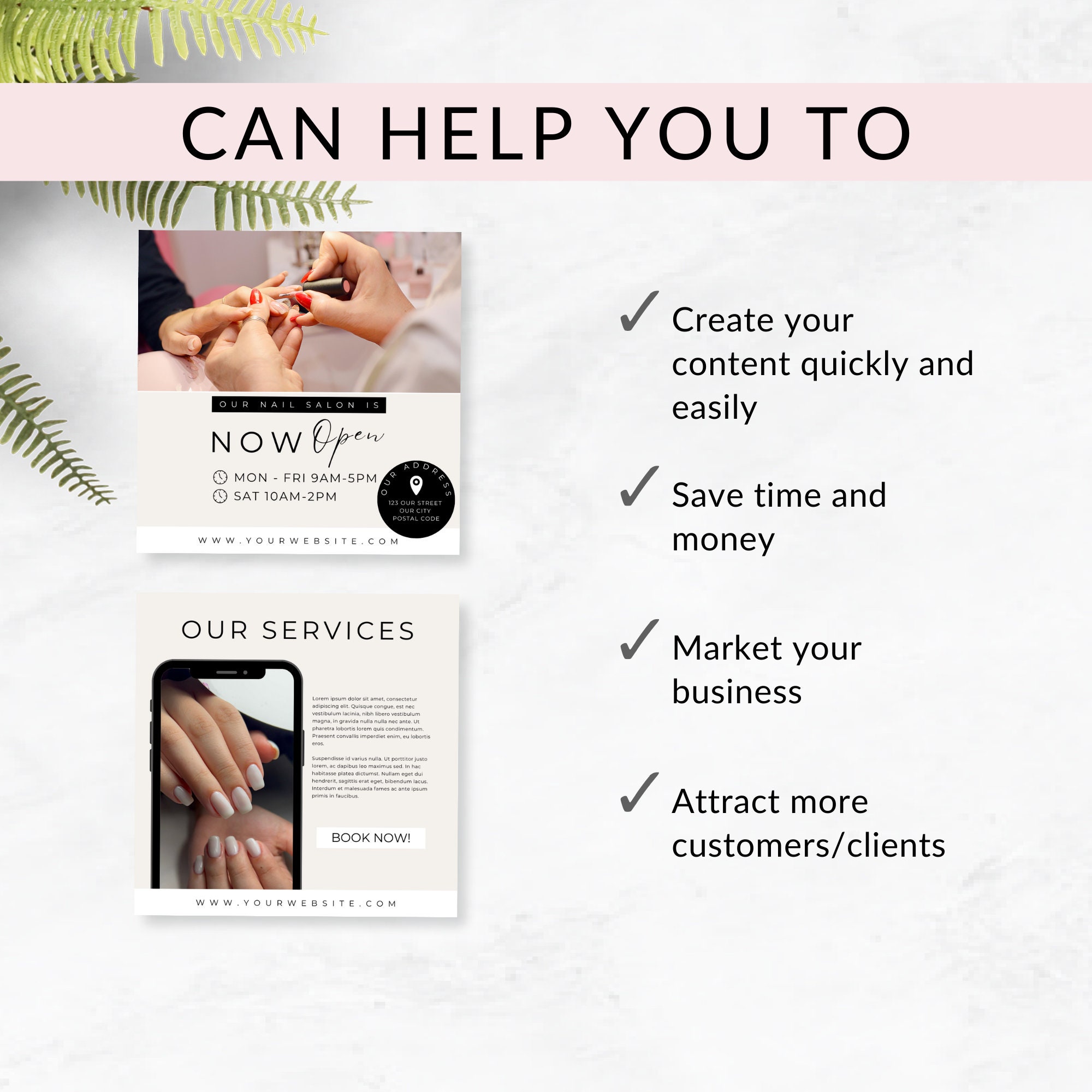 Nail Tech Instagram Post Template Nail Technician Business - Etsy
