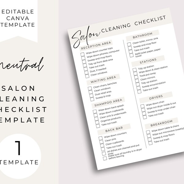 Salon Checklist - Etsy
