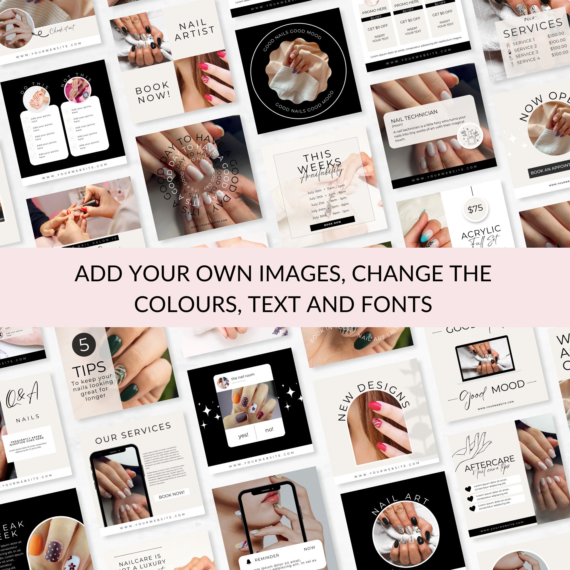 Nail Tech Instagram Post Template Nail Technician Business - Etsy