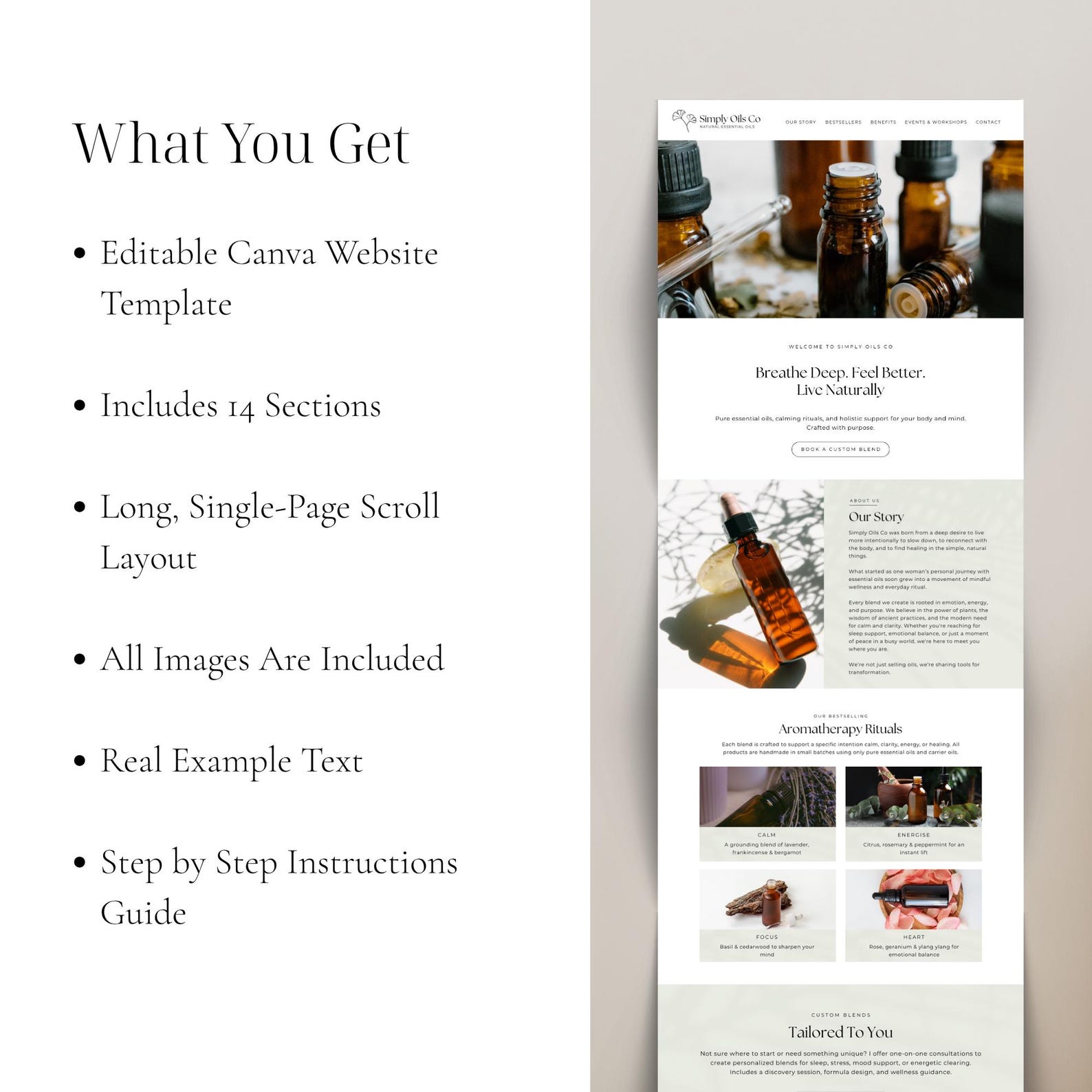 Essential Oil Website Template for Aromatherapy Businesses, Editable ...