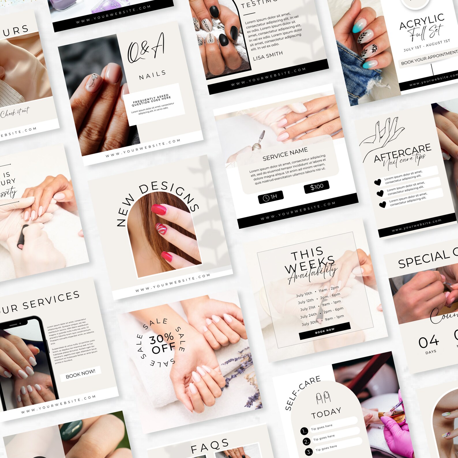 Nail Tech Instagram Post Template Nail Technician Business - Etsy