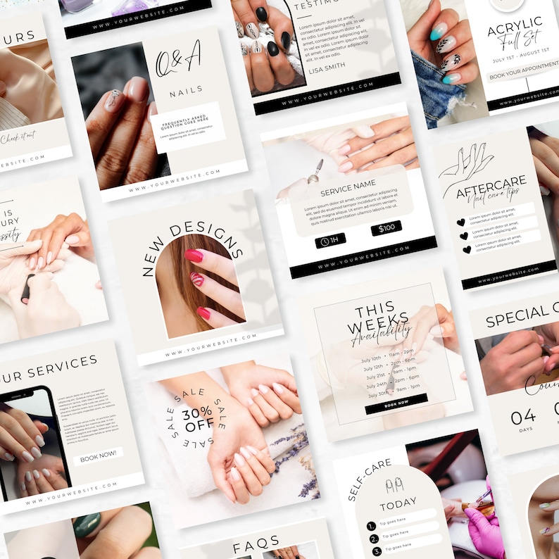 Nail Tech Instagram Post Template Nail Technician Business - Etsy