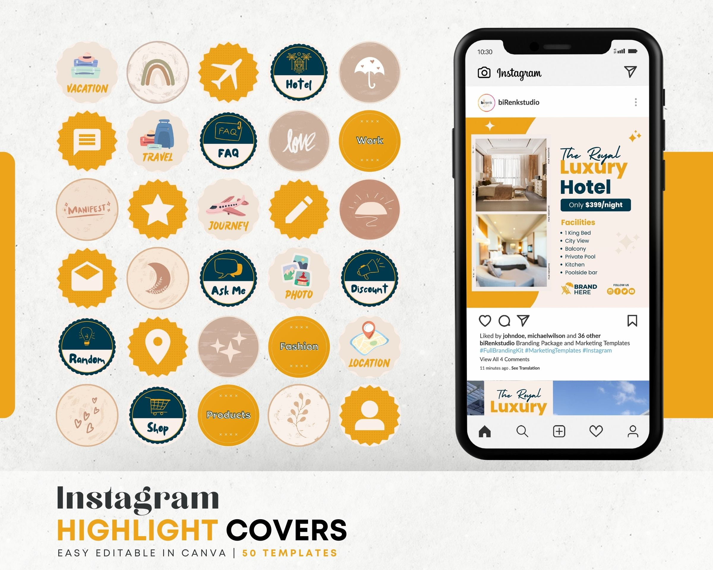 Hotel Instagram Templates, Hotel & Resort Marketing Templates, Post ...