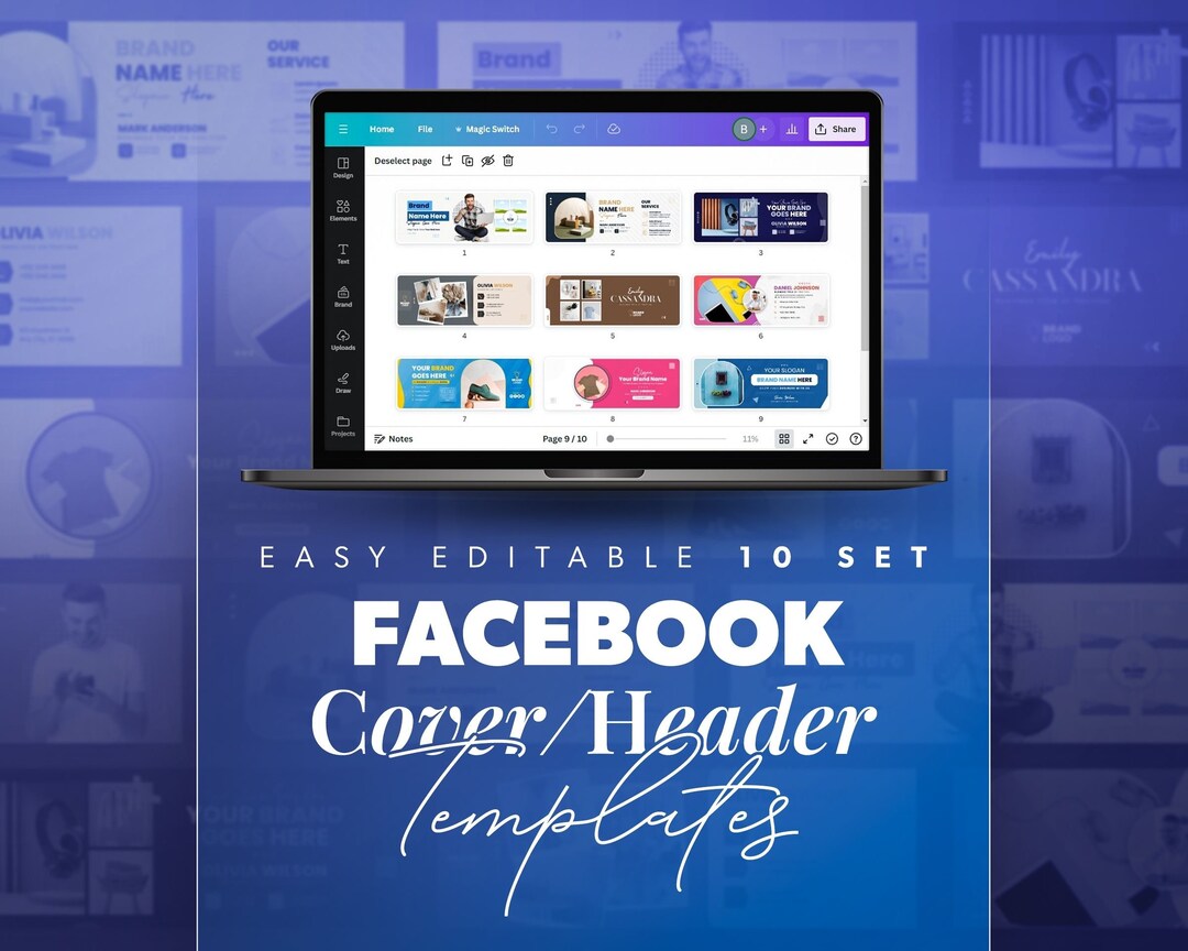 Facebook Cover Templates, Facebook Profile Banner Templates, Editable ...