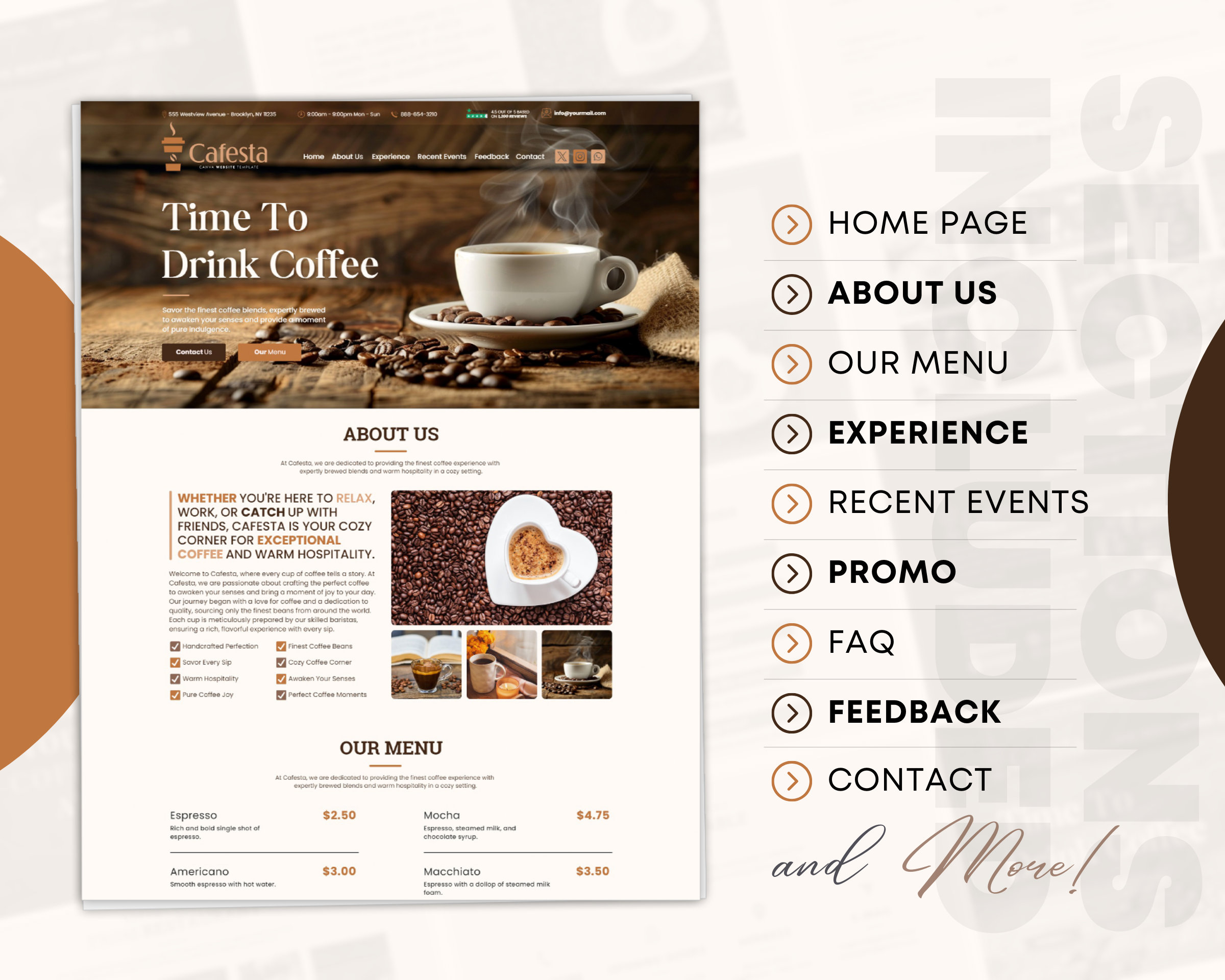 Coffee Shop Canva Website Template: Modern Cafe Design - Etsy