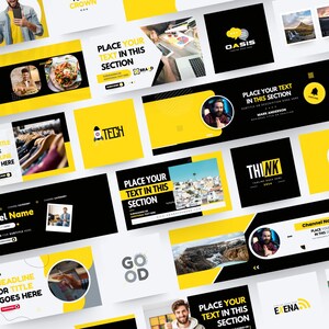 Red Youtube Branding Kit: Canva Templates, Channel Art (digital ...