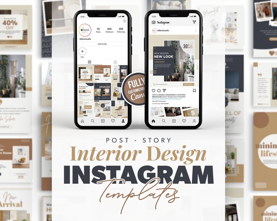 Interior Design Editable Templates, Home Decor Templates, Minimalist ...