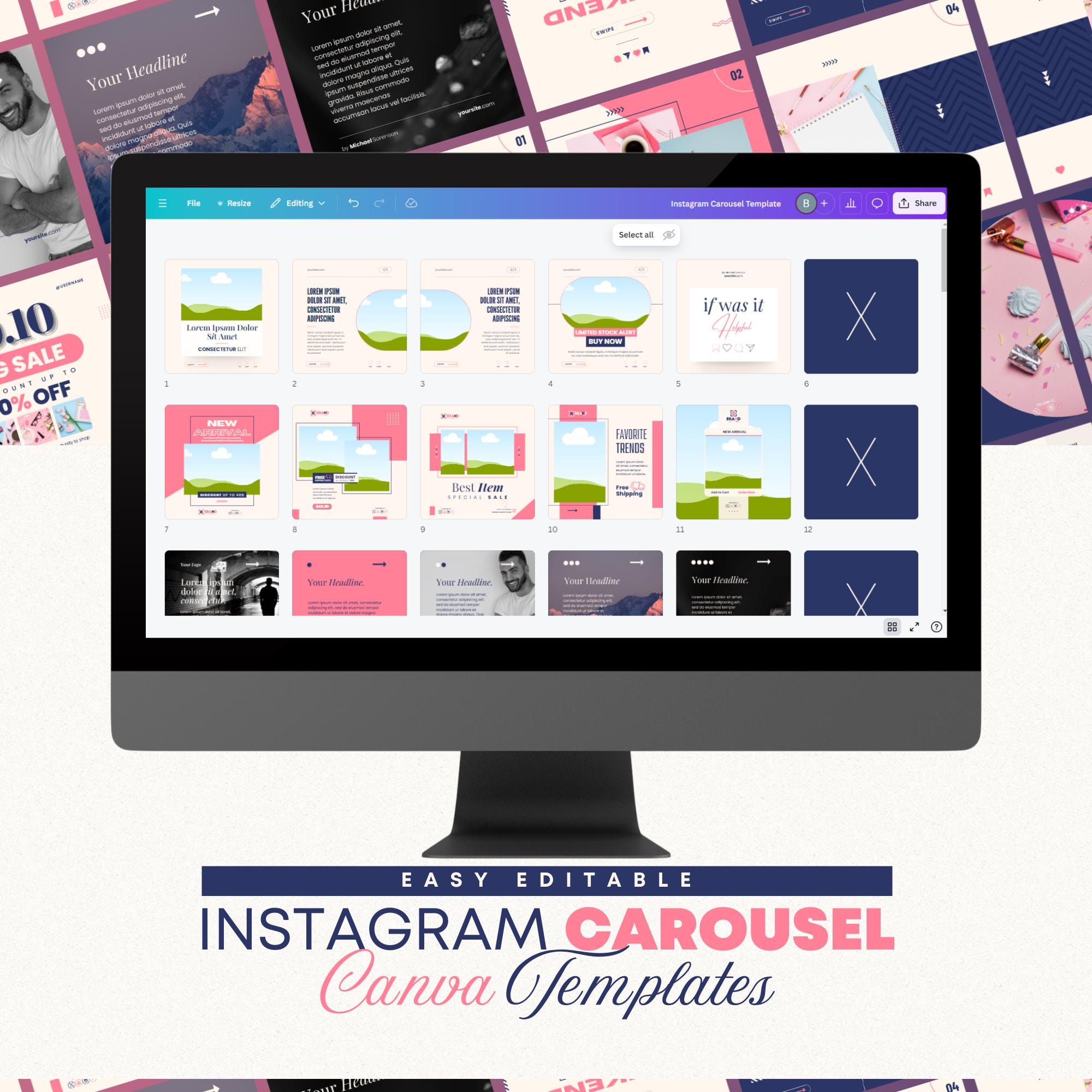 Instagram Carousel Template, Slide Post, Carousel Posts, Canva ...