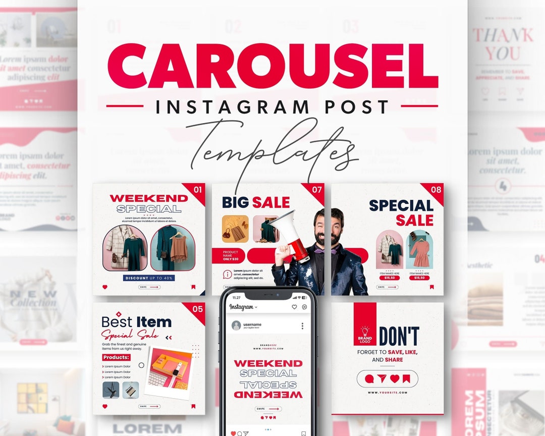 Instagram Carousel Template, Slide Post, Marketing Toolkit, Carousel ...