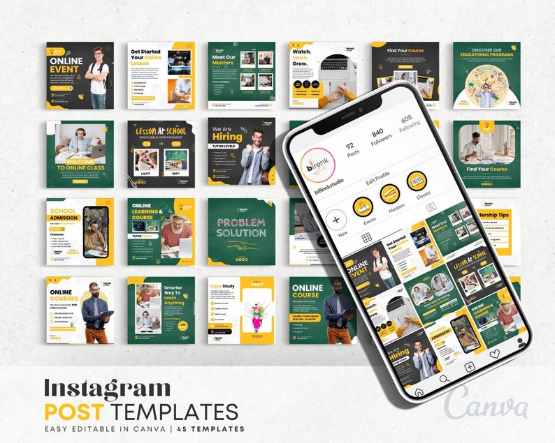 Education Social Media Templates: Canva Posts, Stories, Covers (digital ...