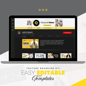 Red Youtube Branding Kit: Canva Templates, Channel Art (digital ...