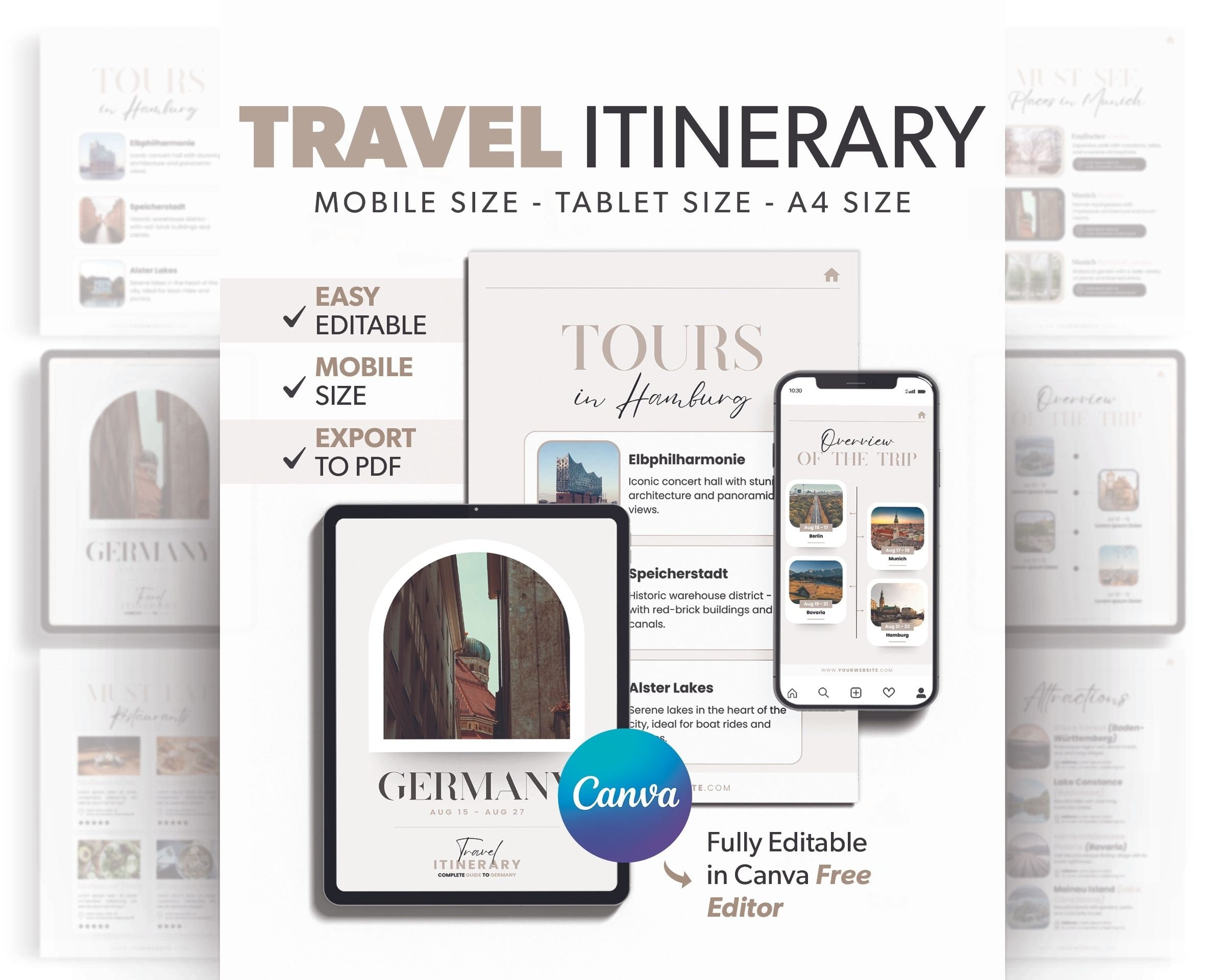 Germany Travel Itinerary Templates, Travel Planner, Travel Agency ...