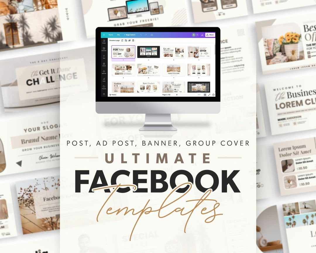 Facebook Templates Kit: Social Media Posts, Ads, Covers (canva) - Etsy