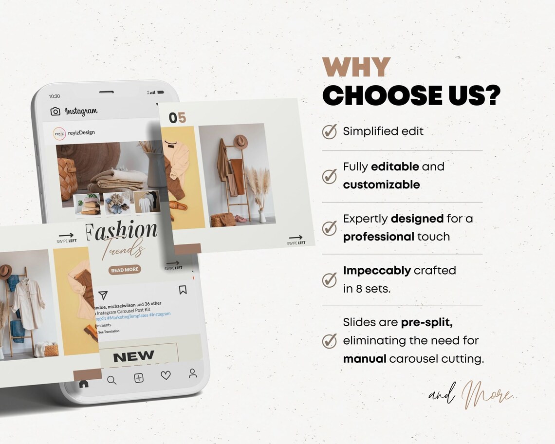 Instagram Carousel Templates for Small Business, Instagram Marketing ...