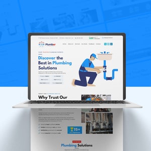 Plumbing Services Website Template: Editable Canva Landing Page - Etsy