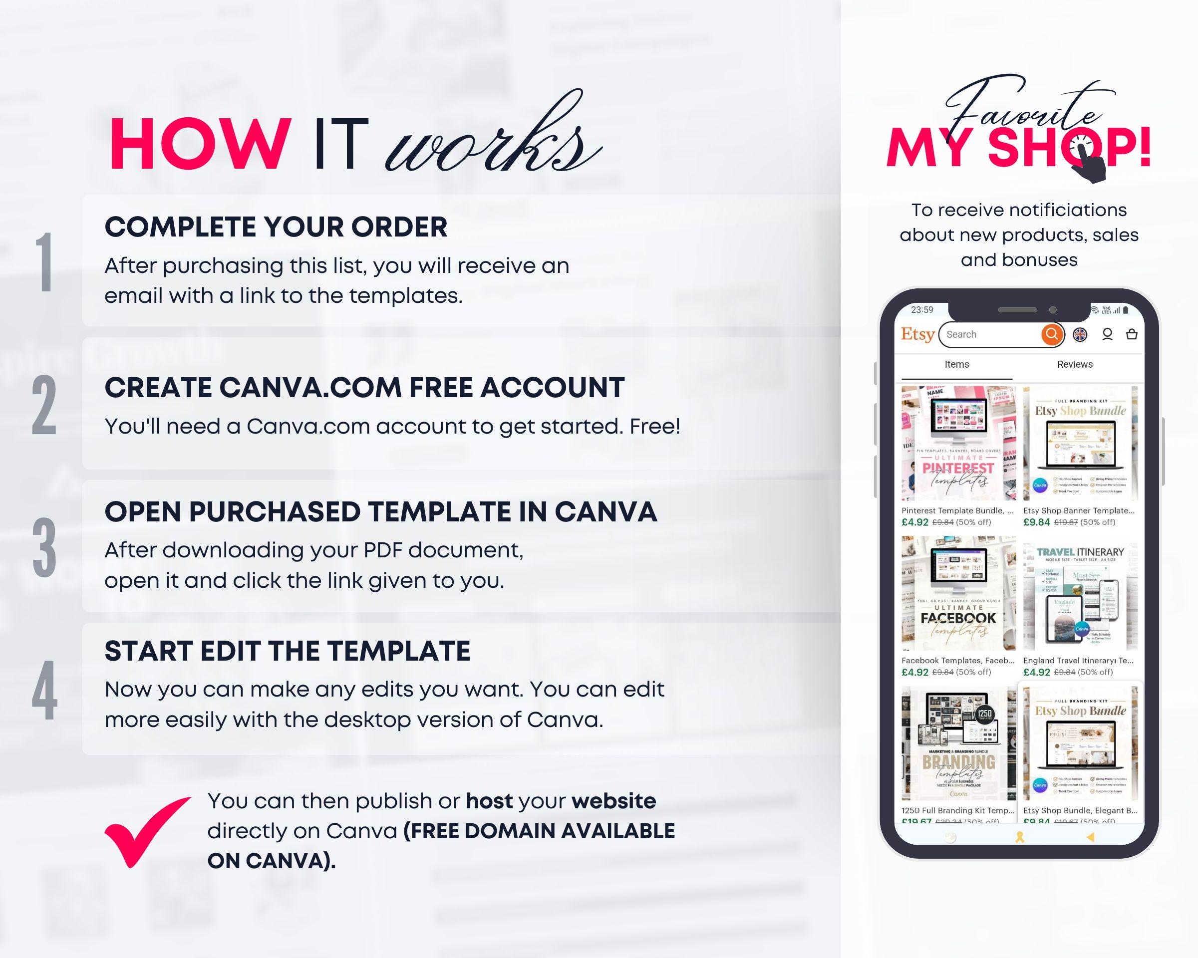 Canva Website Template: Modern Design for Marketing Agencies - Etsy