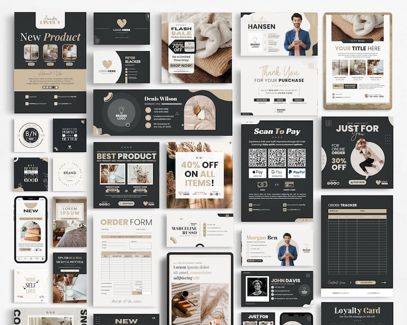 1250 Full Branding Kit Templates, Business Marketing Templates Bundle ...