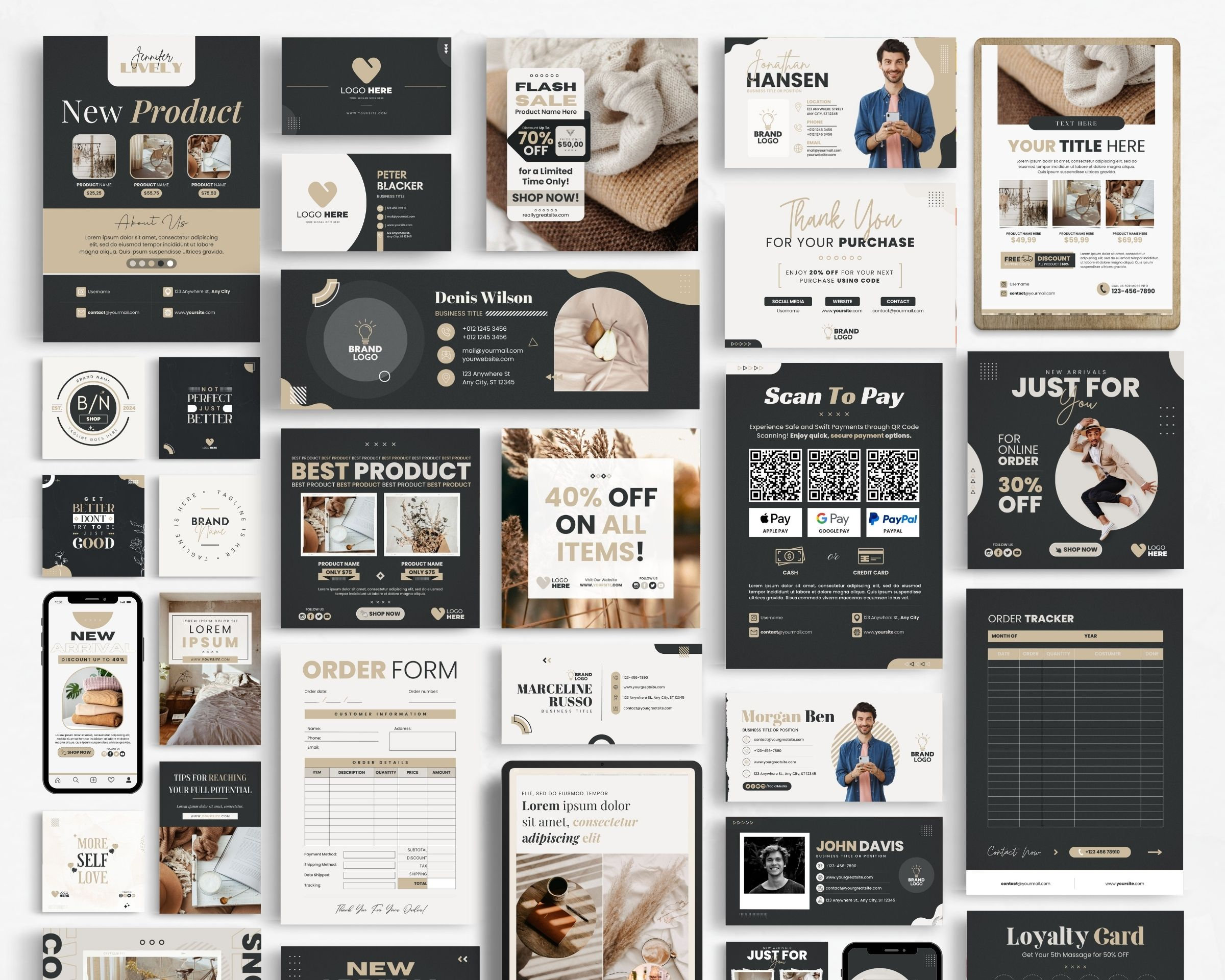 1250 Canva Business Branding Templates: Social Media Kit - Etsy