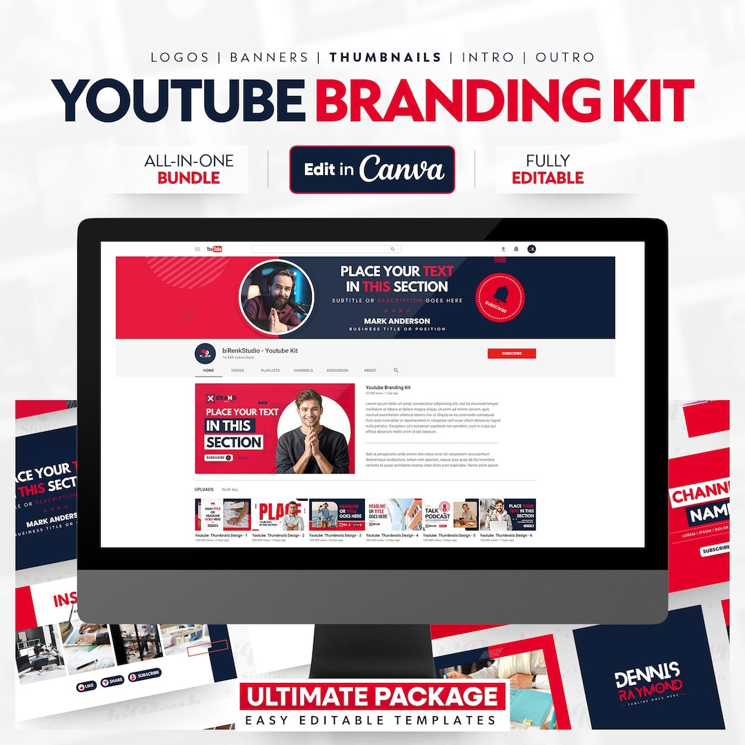 Youtube Branding Kit, Brand Templates, Youtube Channel Canva Templates ...