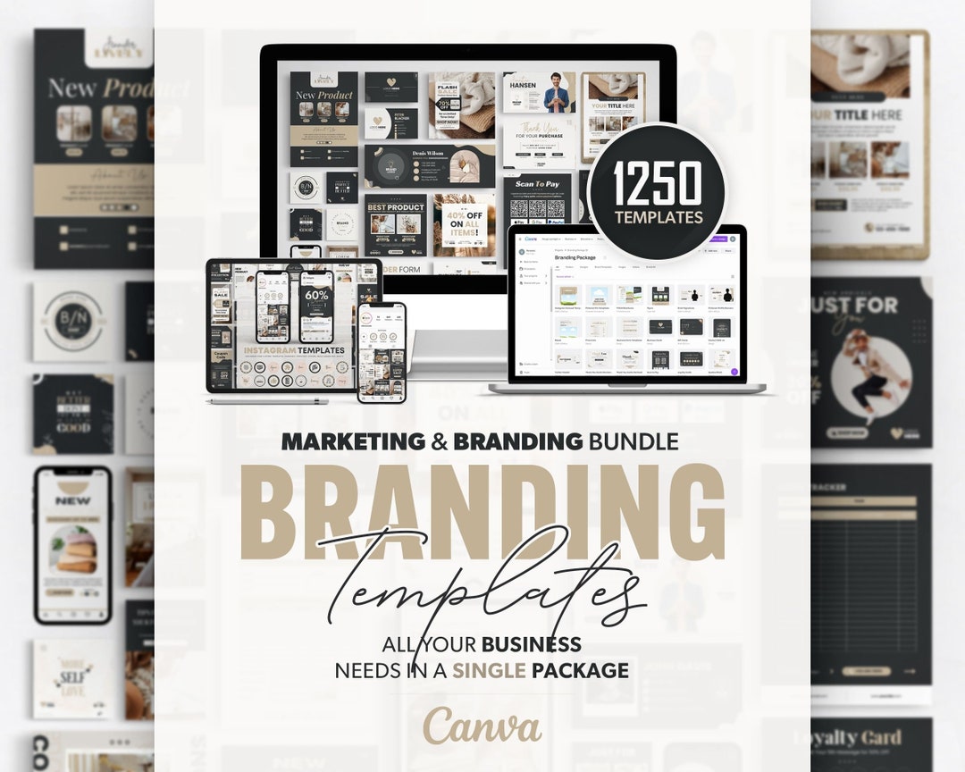 1250 Canva Business Branding Templates: Social Media Kit - Etsy