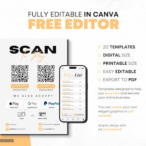 Price List Template, Scan-to-pay Template, DIY Flyer Template, Pricing ...