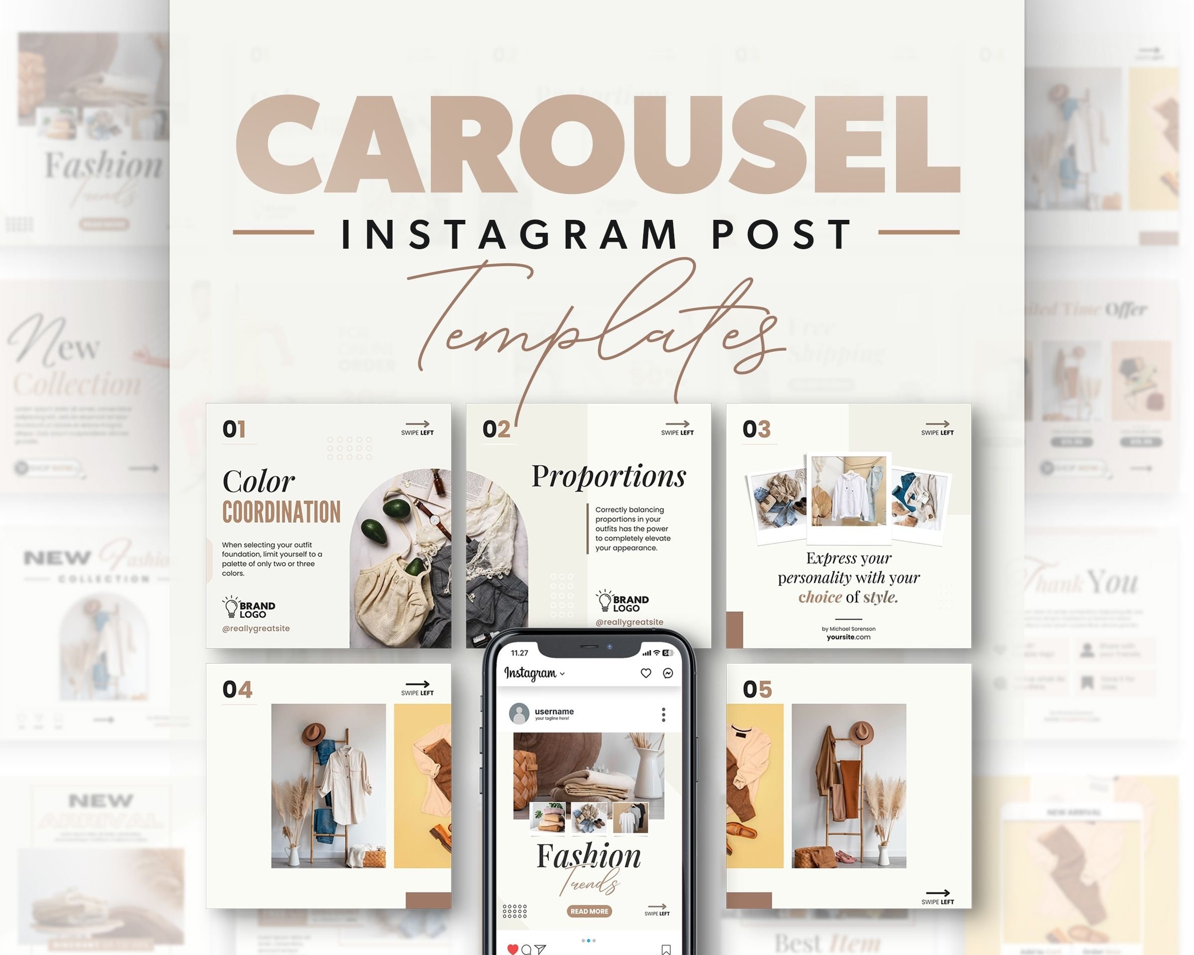 Instagram Carousel Templates for Small Business, Instagram Marketing ...