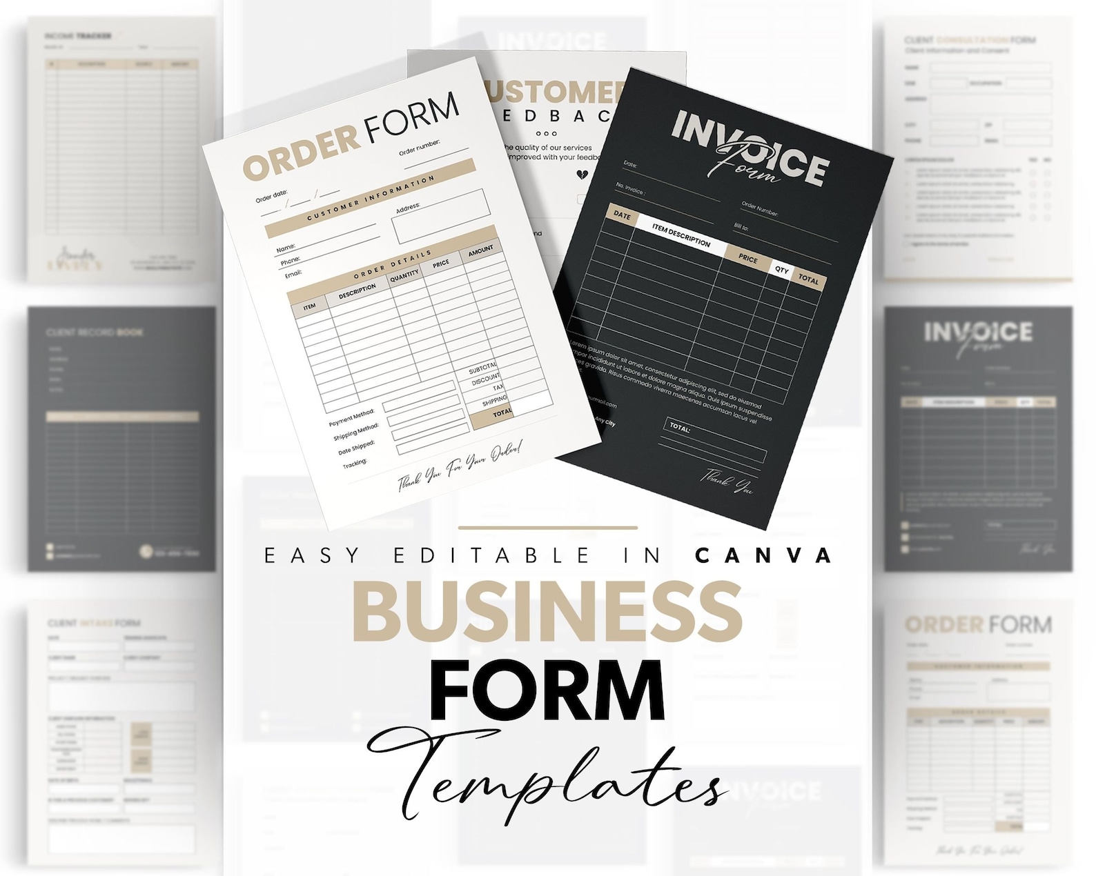 Business Form Templates, Order Form, Invoice Form, Income Tracker ...