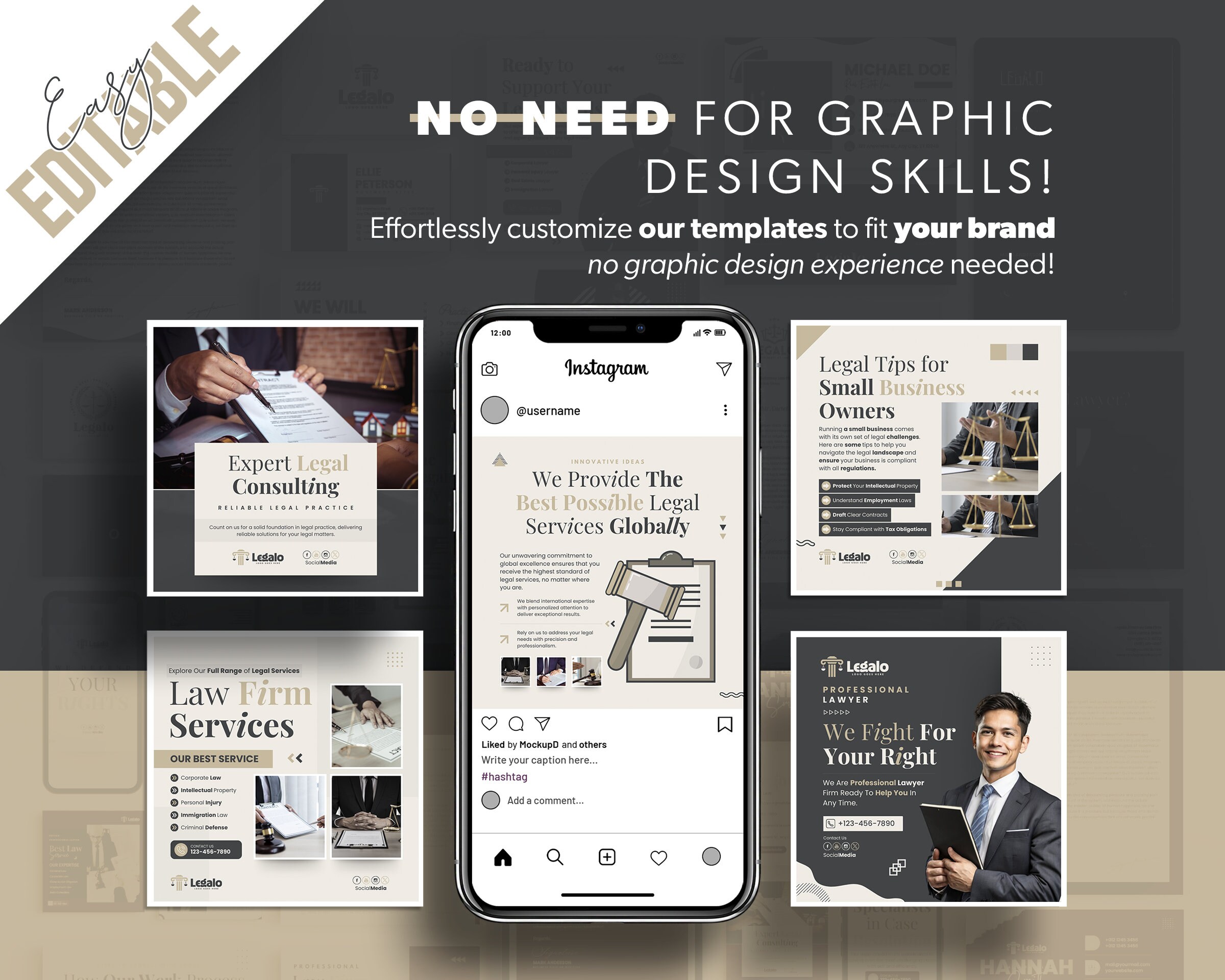 Law Firm Branding Kit: Social Media, Logos, Letterhead - Canva ...