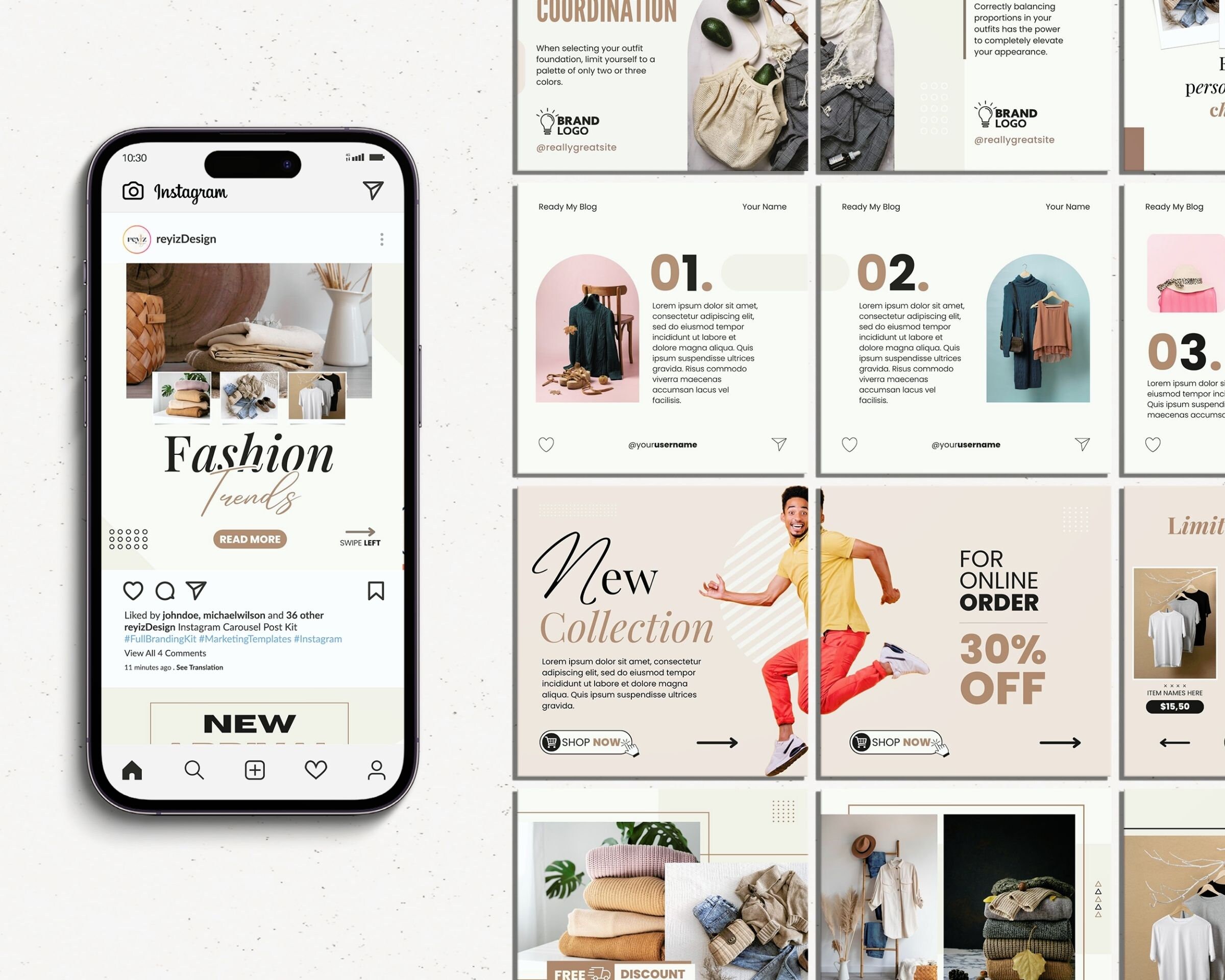 Instagram Carousel Templates for Small Business, Instagram Marketing ...