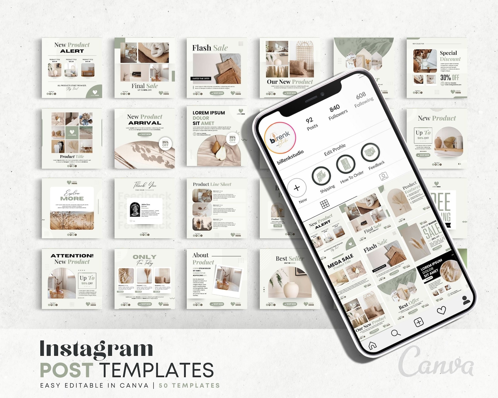 Product Marketing Instagram Templates: Editable Canva Designs - Etsy