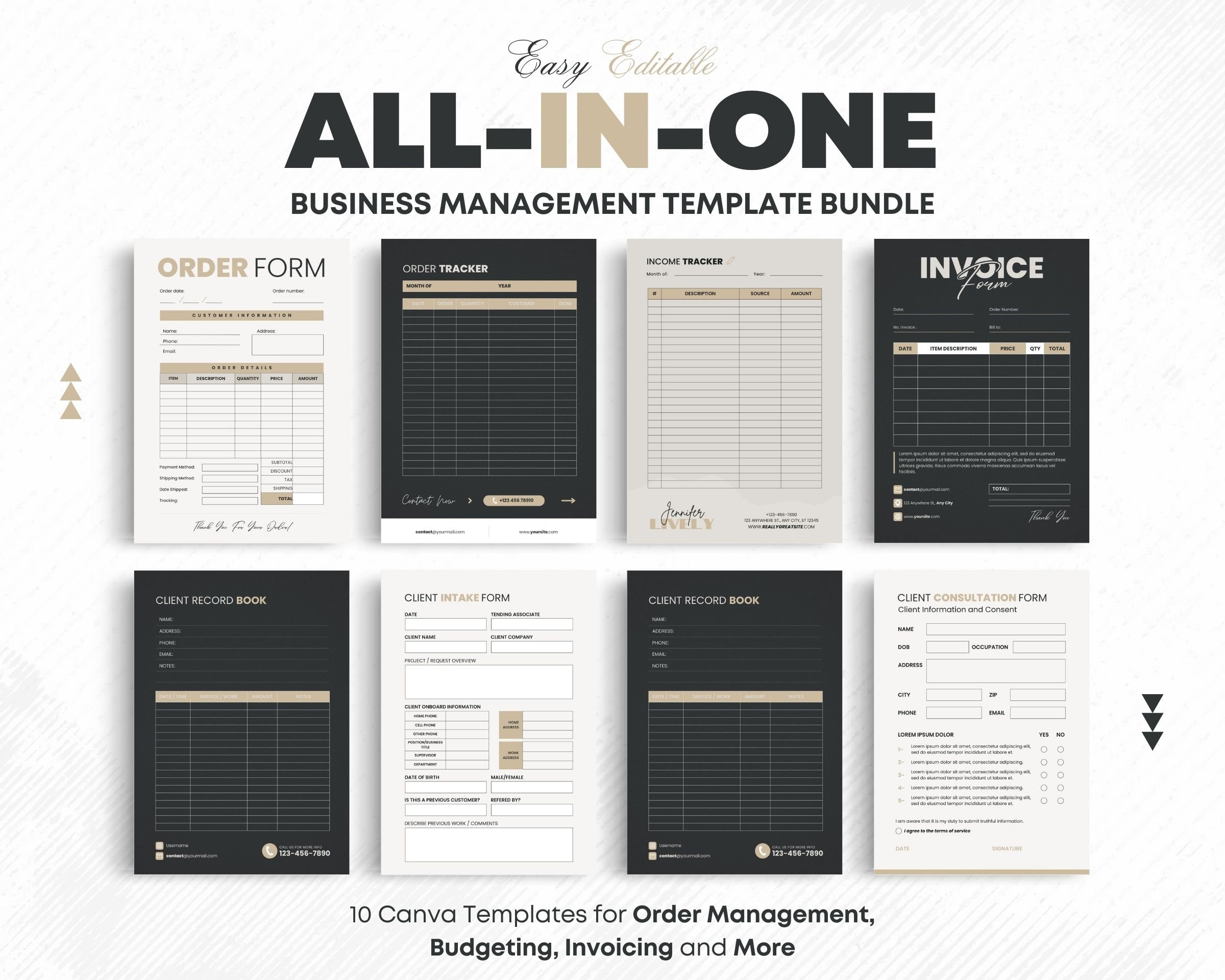 Business Form Templates, Order Form, Invoice Form, Income Tracker ...