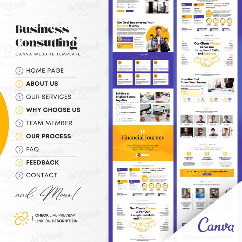 Consultant Website Template: Editable Canva Design (13-page) - Etsy